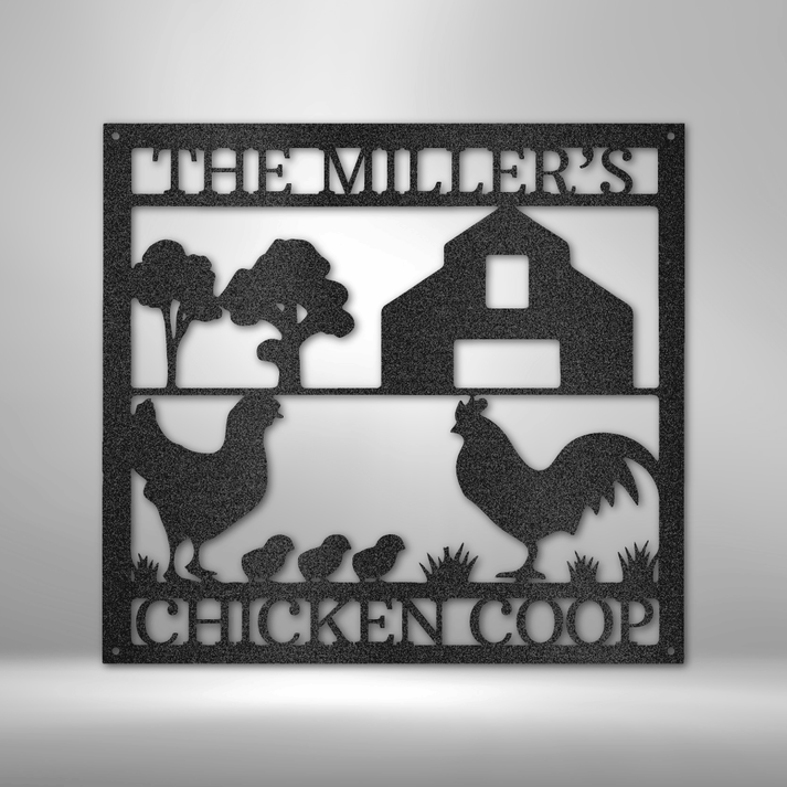 Chicken Coop Monogram - Steel Sign – Steel Sign Designs
