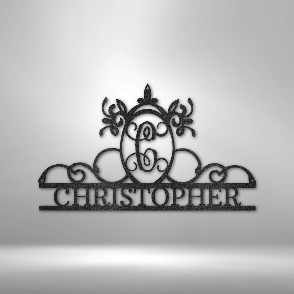 Initial and Name Monogram - Steel Sign – Steel Sign Designs