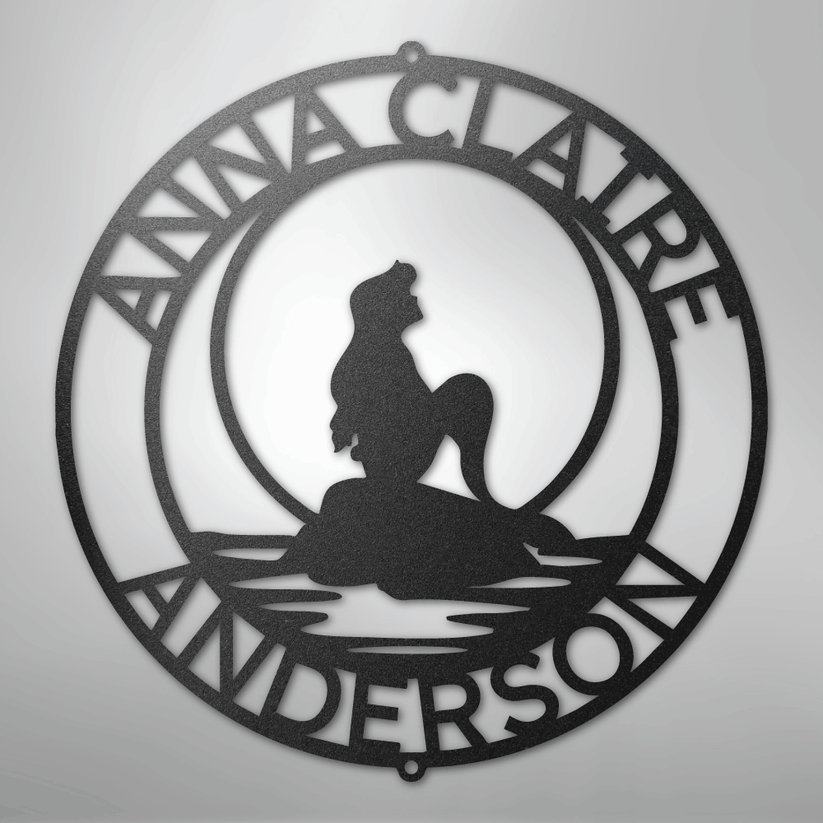 Mermaid 2 Monogram - Steel Sign – Steel Sign Designs