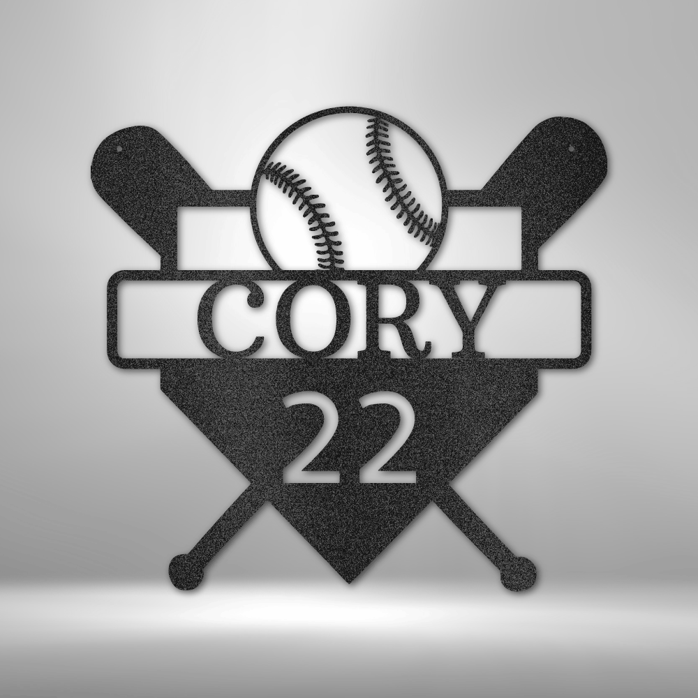 Custom Baseball Monogram - Metal Sign – Steel Sign Designs