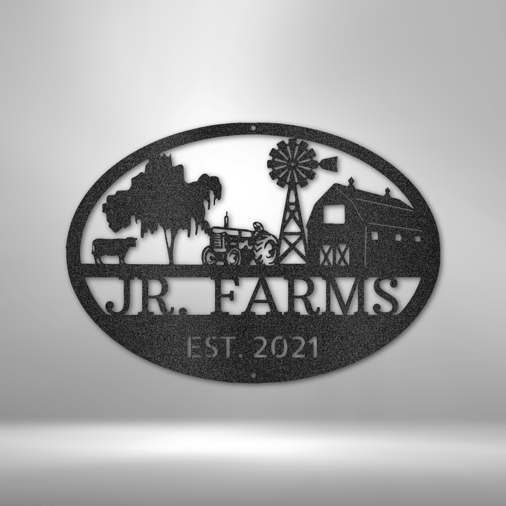 Simple Farm Monogram - Steel Sign – Steel Sign Designs
