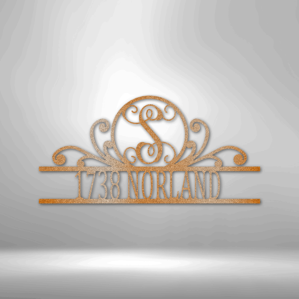 Scroll Family Name - Steel Sign – Steel Sign Designs